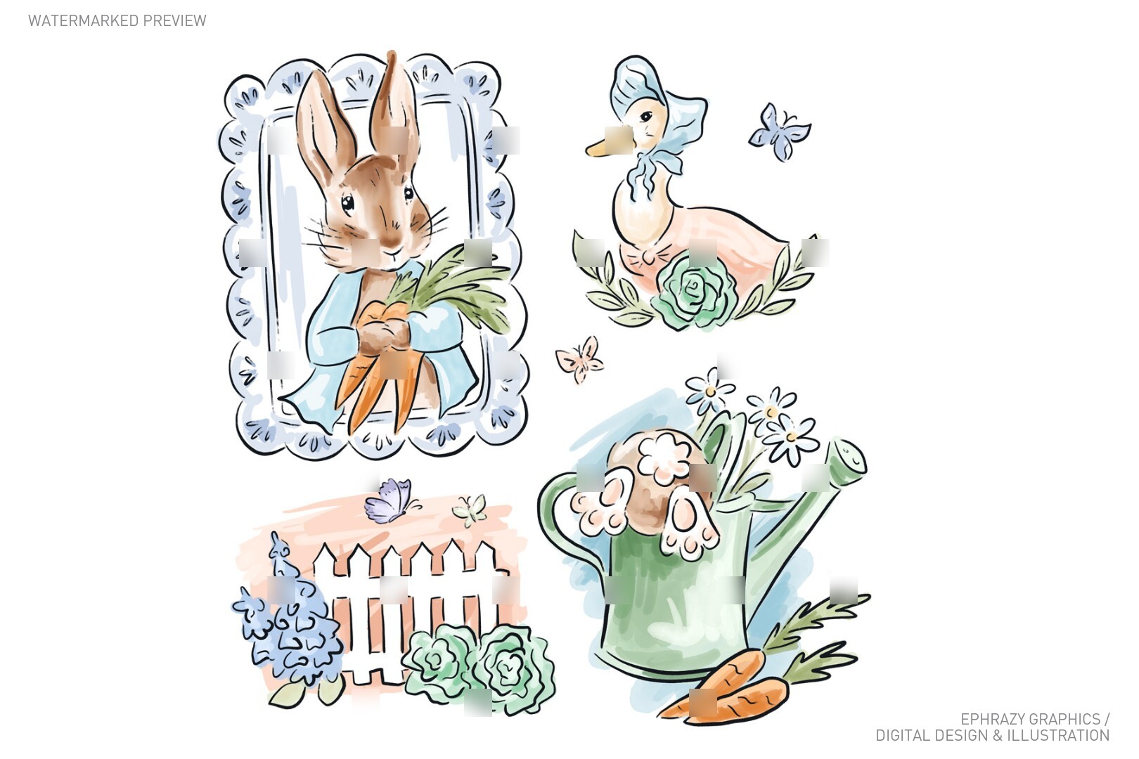 Easter Spring Peter Rabbit Beatrix Potter Cute Bunny Digital PNG ...