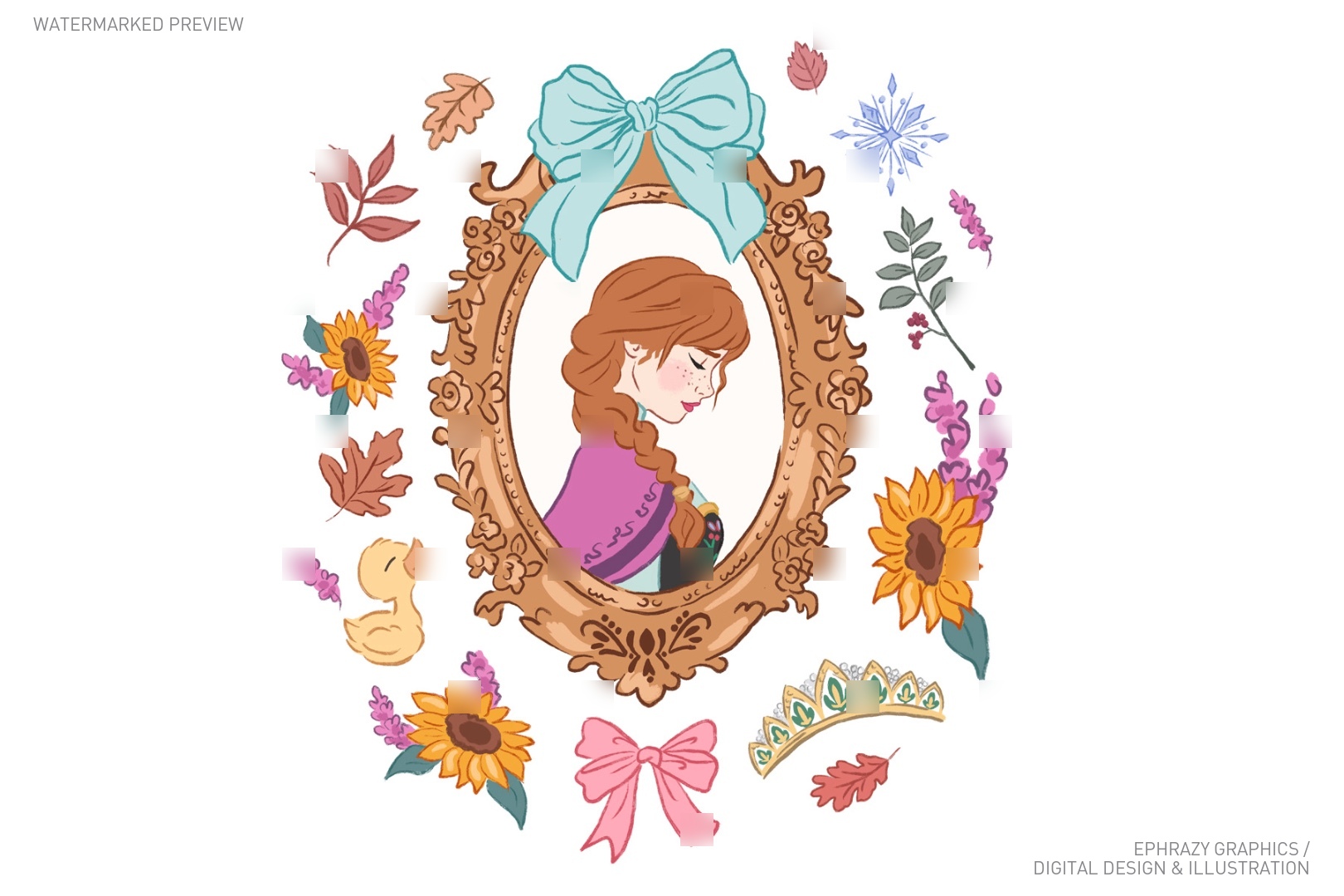 Frozen Princess Anna PNG Clipart Sheets | Ephrazy Graphics