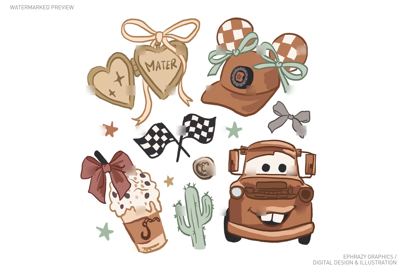 Tow Mater Cars Digital PNG Clipart | Ephrazy Graphics